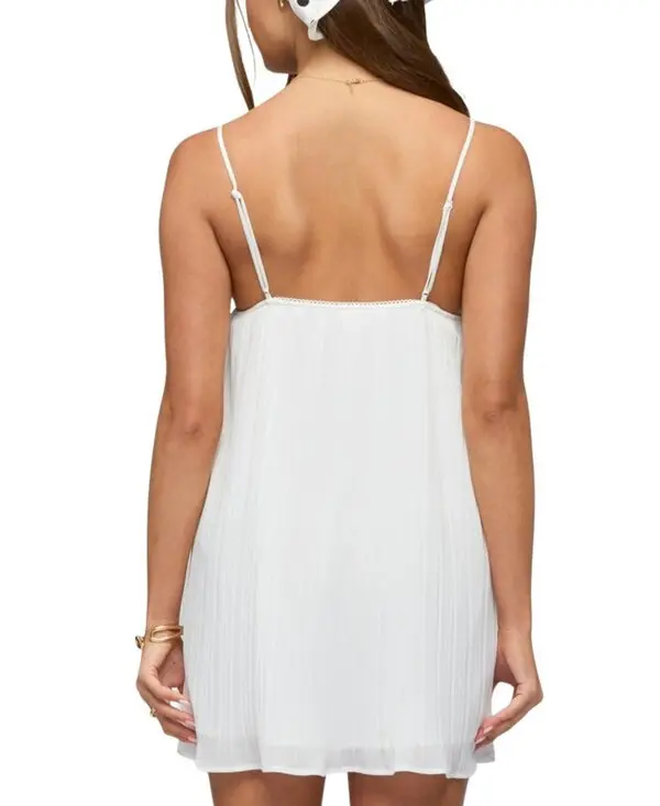 EDIKTED Lacey Pleated Chiffon Mini Dress