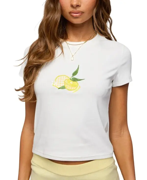 EDIKTED Lemon Patch T-shirt