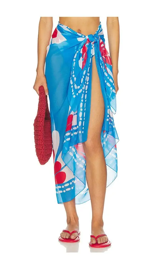 CALA DE LA CRUZ Luana Sarong In Blue,red - Gioia