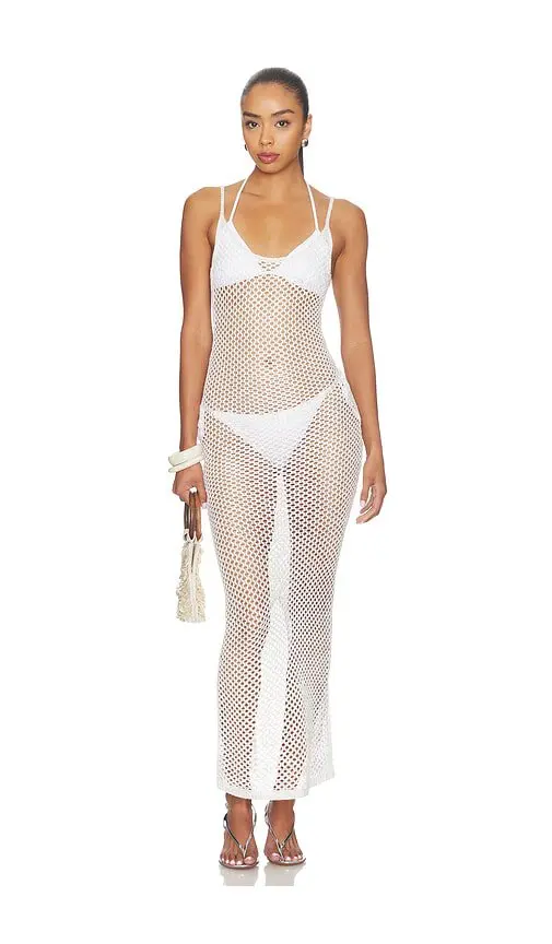 Superdown Dillon Crochet Maxi Dress