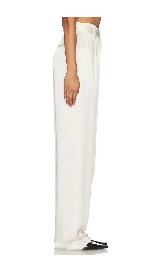 Lapointe High Waisted Belted Pant In White