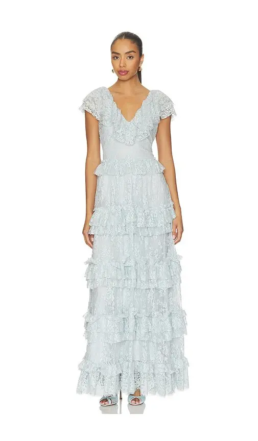 Sea Sharleen Lace Vneck Dress In Blue - Sky