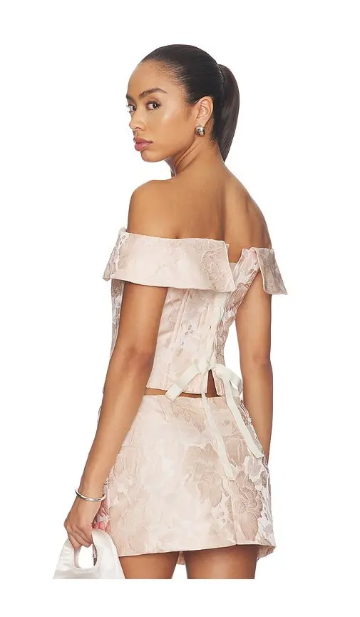 MILKWHITE Brocade Corset Top