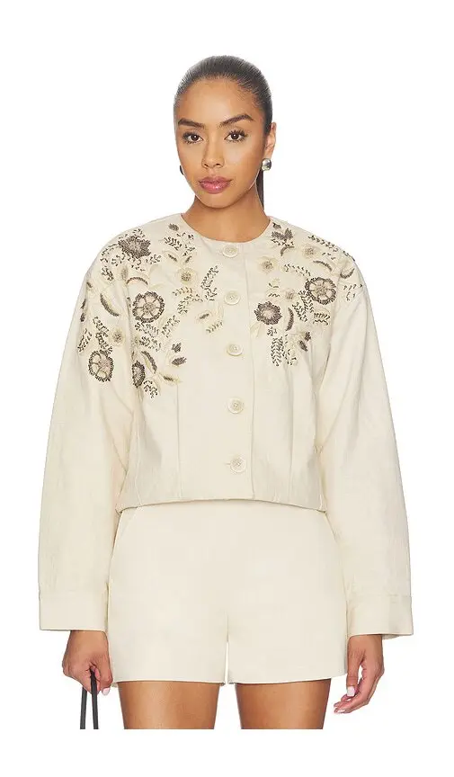 Veronica Beard Emeren Jacket In Ivory - Ecru