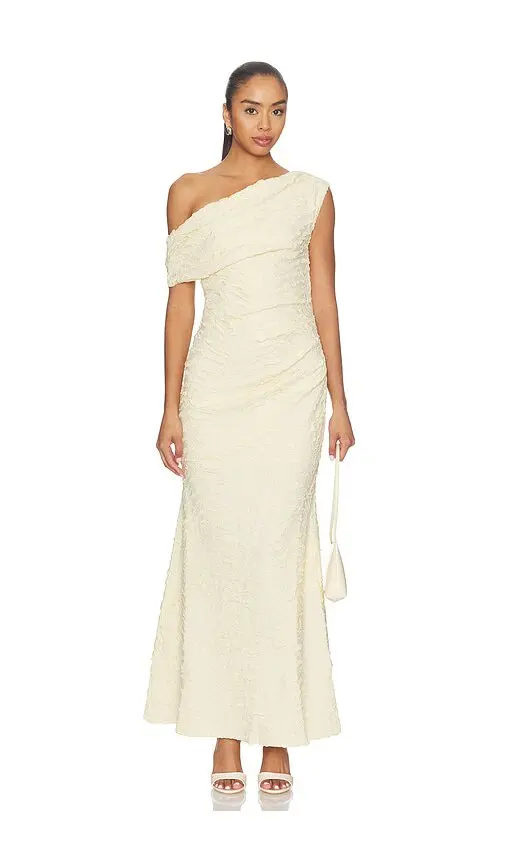 CURAAE BY ELLIATT One Shoulder Maxi Dress - Vanilla