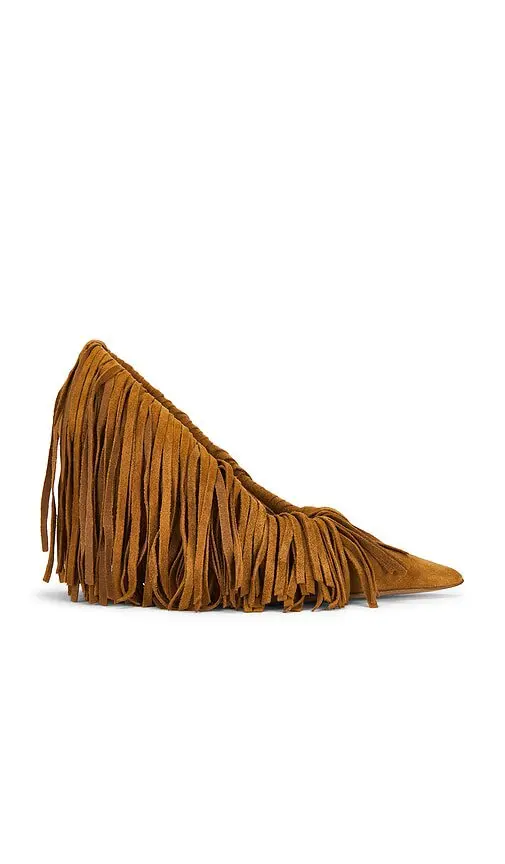 GIA BORGHINI Amelia Fringe Heel In Tan