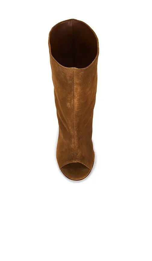GIA BORGHINI Gia Heeled Open Toe Boot In Cognac