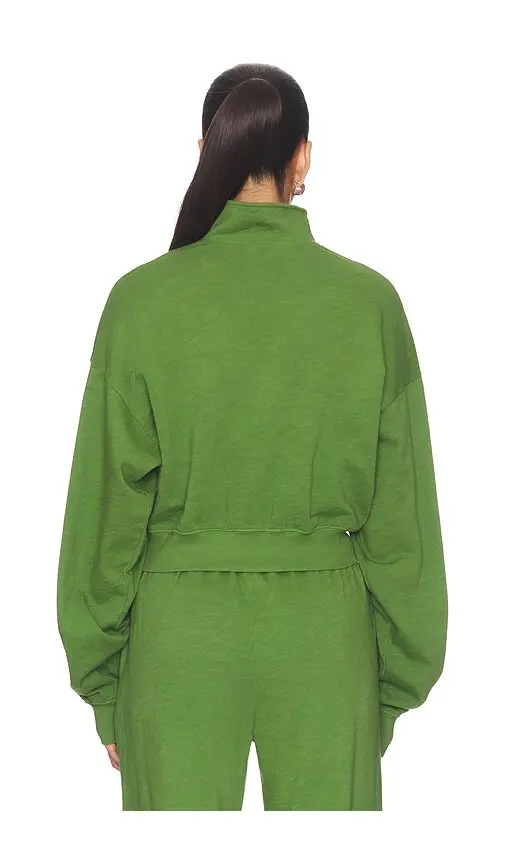 Eterne Cropped Half-zip Sweatshirt In Green