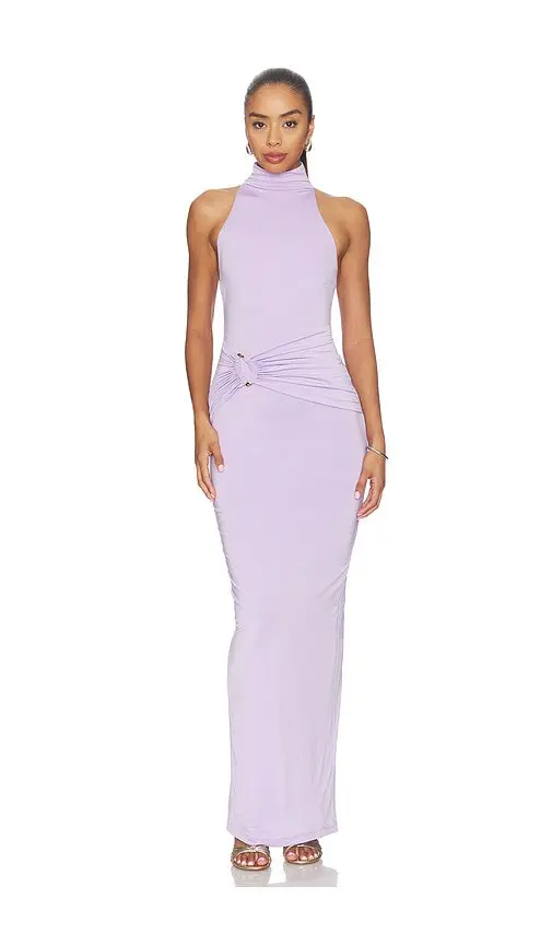 NOOKIE Petra High-neck Maxi Dress In Purple - Lilac
