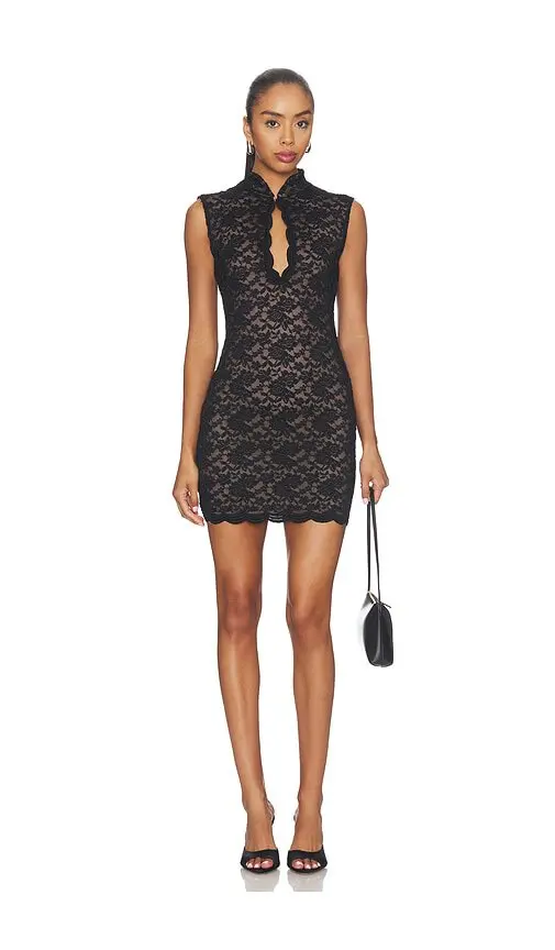 NOOKIE Mystique Highneck Mini Dress - Black