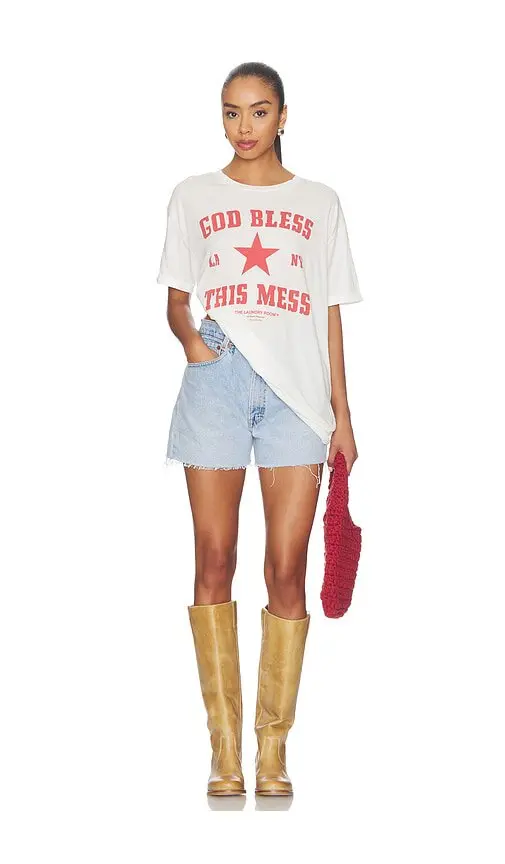 THE LAUNDRY ROOM God Bless This Mess Oversized Tee