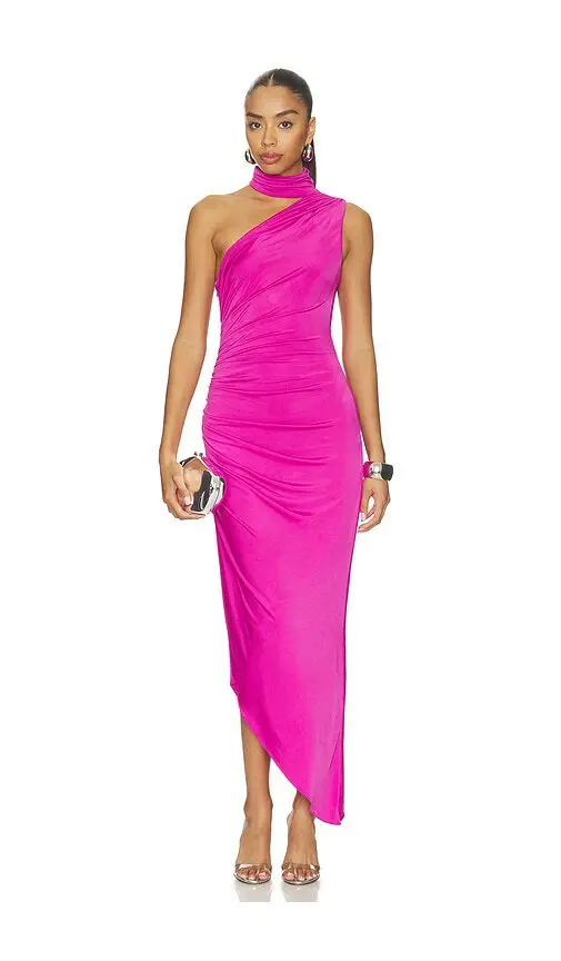 Amanda Uprichard Asymmetrical Ruched One Shoulder Dress