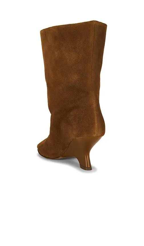 GIA BORGHINI Suede Heeled Open Toe Boot