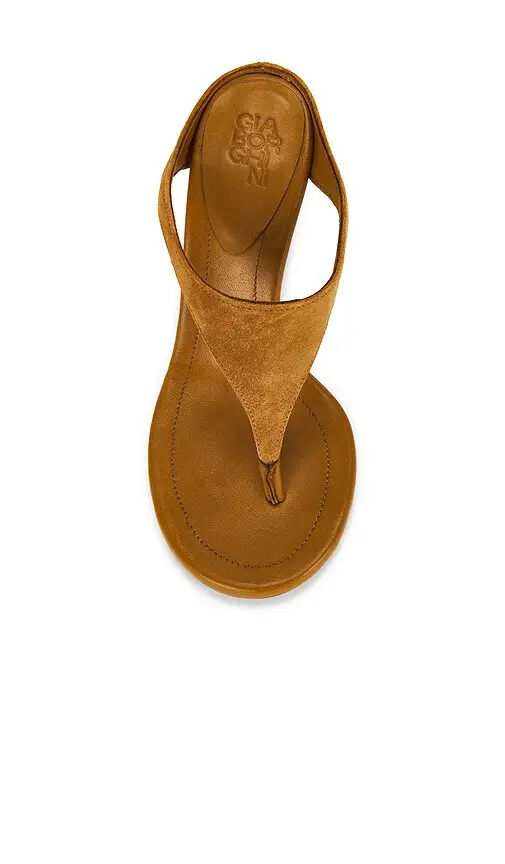 GIA BORGHINI Lara Thong Heel Sandals - Tan