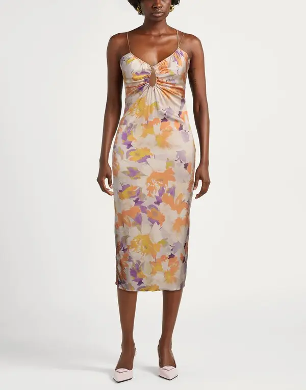 Patrizia Pepe Floral Print Halterneck Midi Dress
