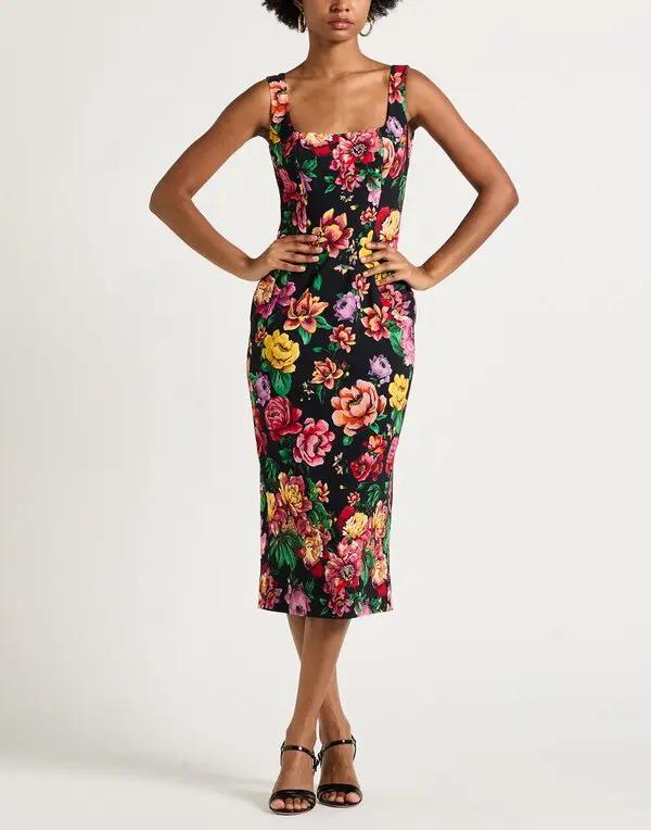 Dolce & Gabbana Midi Dress Size Viscose, Elastane