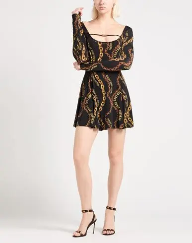 Versace Viscose Elastane Logo Print Mini Dress