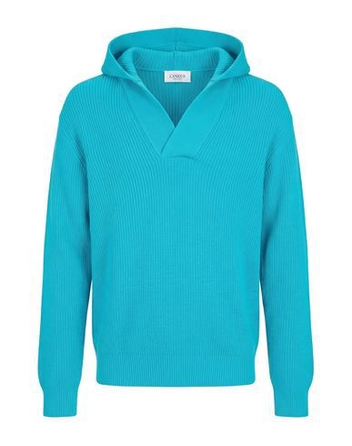 LANEUS Merino Wool & Cashmere Hooded Sweater - Turquoise