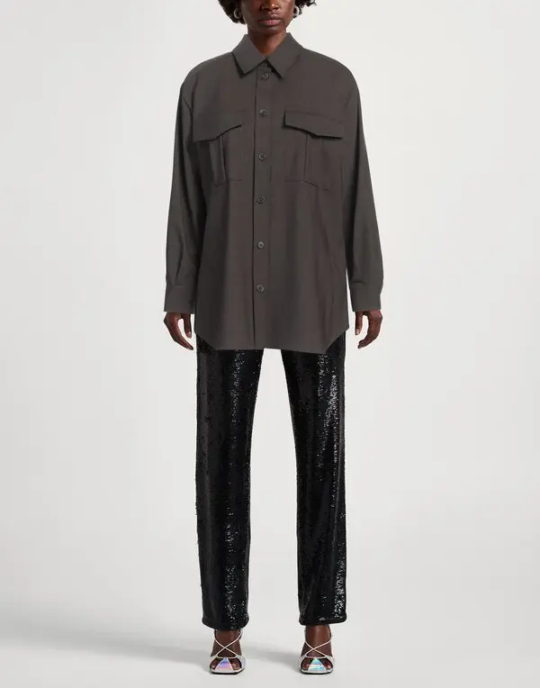 P.a.r.o.s.h P. A.r. O.s. H. Shirt Dark Size Virgin Wool, Elastane