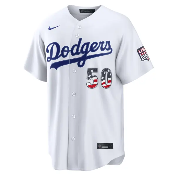 Nike Mookie Betts Los Angeles Dodgers Usa 250 Mlb Stadium Jersey - White