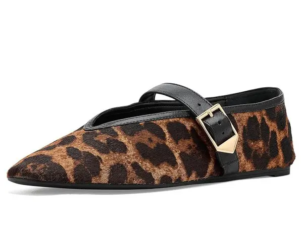 Schutz Vick Buckle Flat Shoes Warm Toffee - Gray