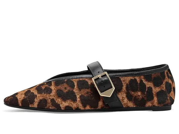 Schutz Vick Buckle Flat Shoes Warm Toffee - Gray