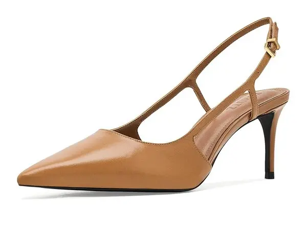Schutz Boris Mid Shoes Almond Wood - Tan