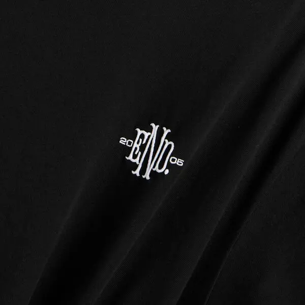 END. Monogram Embroidered Organic Cotton T-shirt - Black