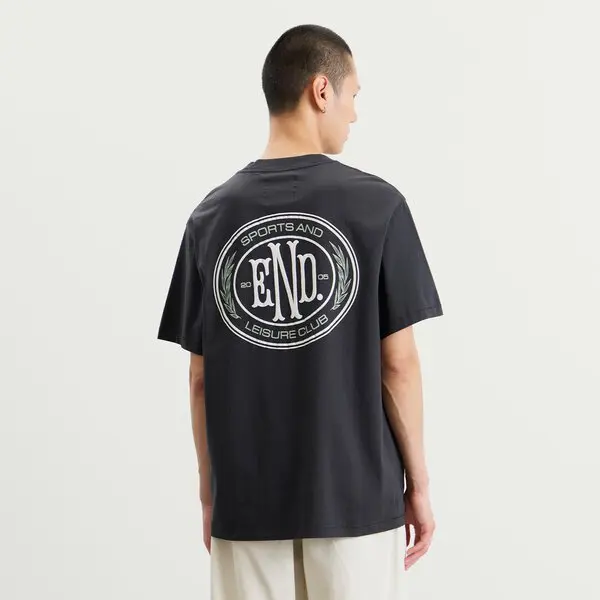 END. Sports And Leisure Club Graphic T-shirt - Cinder Black