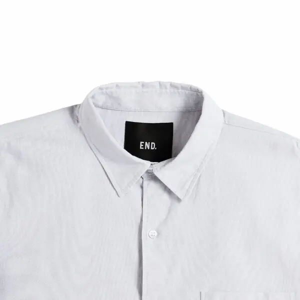 END. Fairways Long Sleeve Shirt - Ice Grey