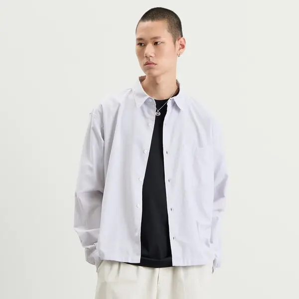 END. Fairways Long Sleeve Shirt - Ice Grey