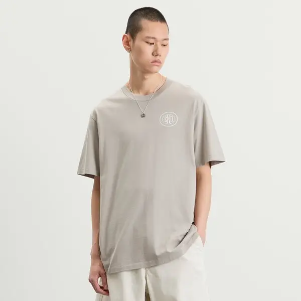 END. Leisure T-shirt With Graphic Print - Ash Grey