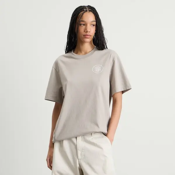 END. Leisure T-shirt With Graphic Print - Ash Grey