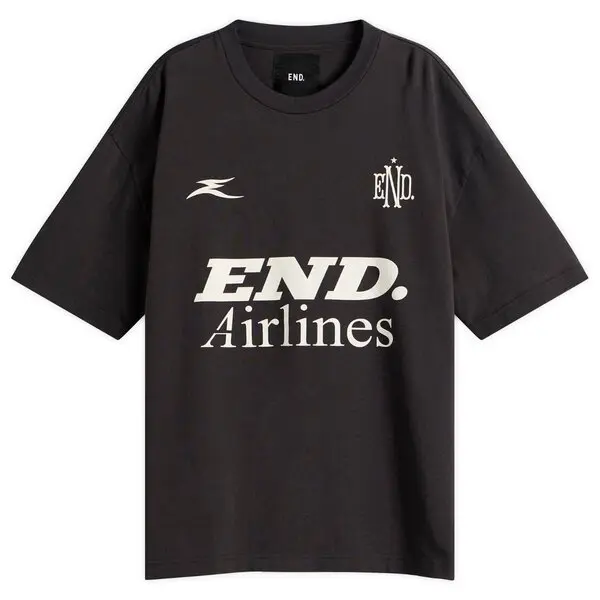 END. Airlines Short Sleeve T-shirt - Cinder Black