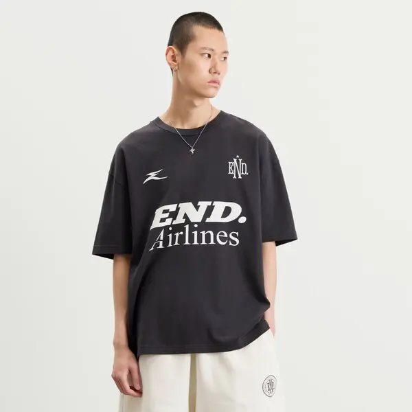 END. Airlines Short Sleeve T-shirt - Cinder Black