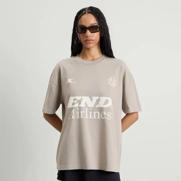 END. Airlines Short Sleeve T-shirt - Ash Grey