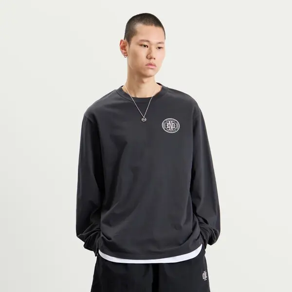 END. Leisure Long Sleeve T-shirt - Cinder Black