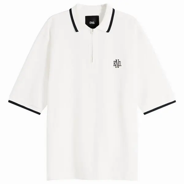 END. Piquet Polo - Off White/ciner Black