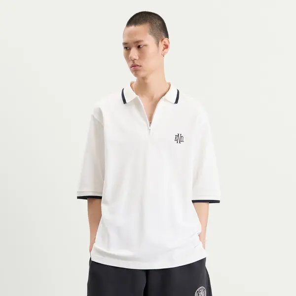 END. Piquet Polo - Off White/ciner Black