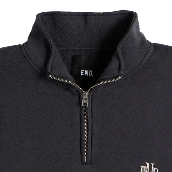 END. Slice Half Zip Sweat - Cinder Black