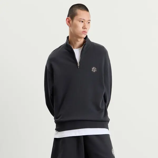 END. Slice Half Zip Sweat - Cinder Black