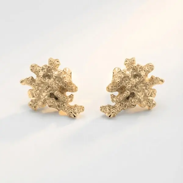 DAINTY LONDON Dainty Saltwater Coral Stud Earrings Or Silver - Gold