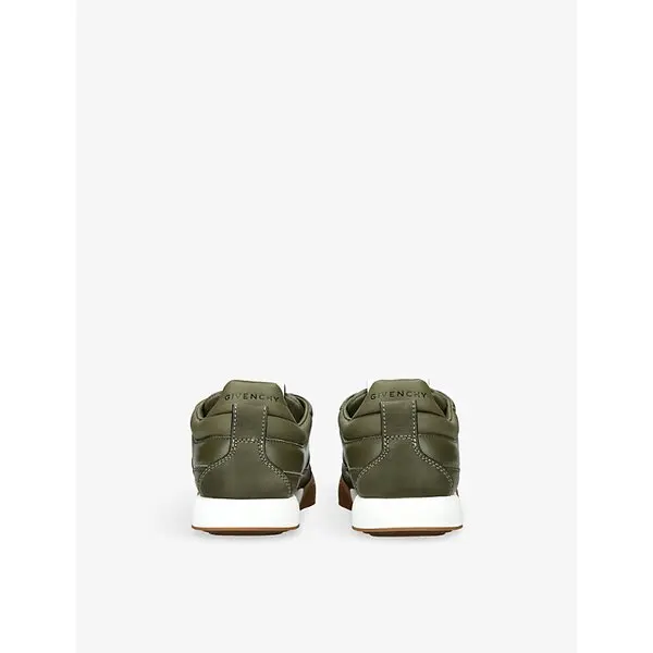 Givenchy Leather And Suede Lace-up Trainers - Khaki