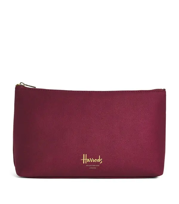 Harrods Medium Cotton Logo Cosmetics Bag