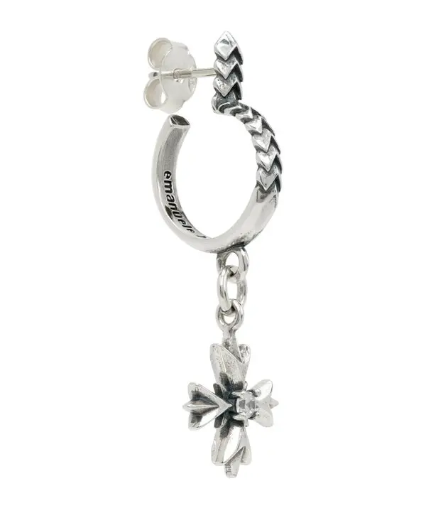 Emanuele Bicocchi Crest Crystal Hoop Single Earring