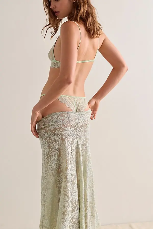 Free People Lacebound String Tanga Undies - Gleam