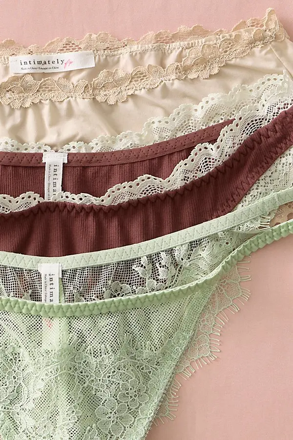 Free People Lacebound String Tanga Undies - Gleam