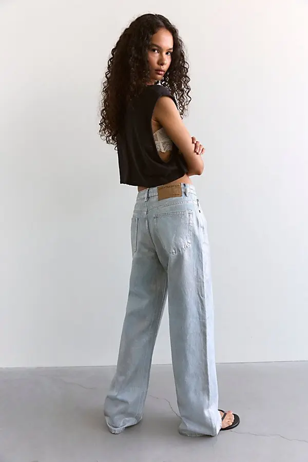 ONETEASPOON Jackson Wide-leg Metallic Jeans