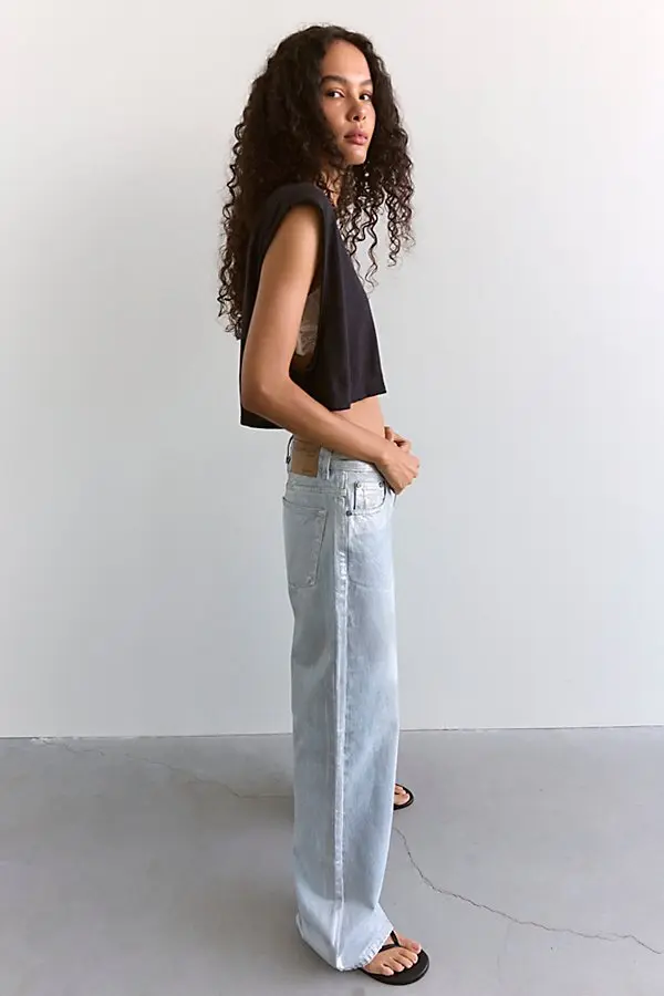 ONETEASPOON Jackson Wide-leg Metallic Jeans