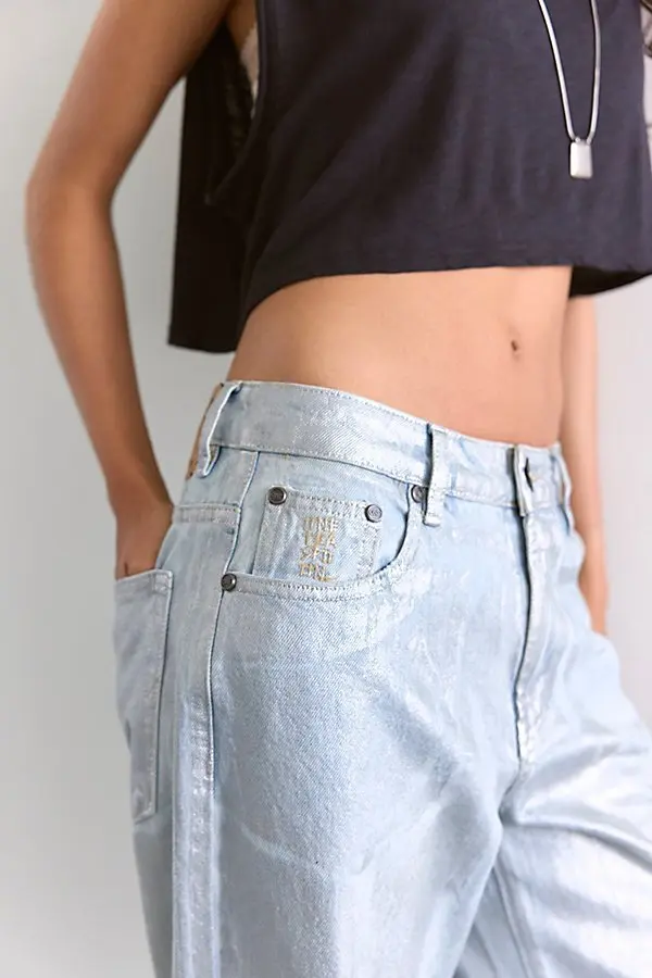 ONETEASPOON Jackson Wide-leg Metallic Jeans